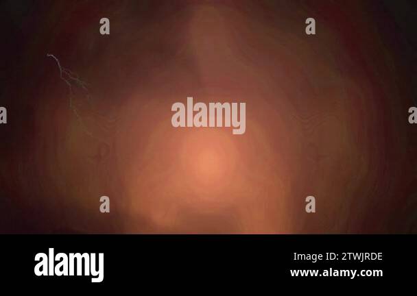 Digital animation of a stormy night sky with lightning and heavy rain ...