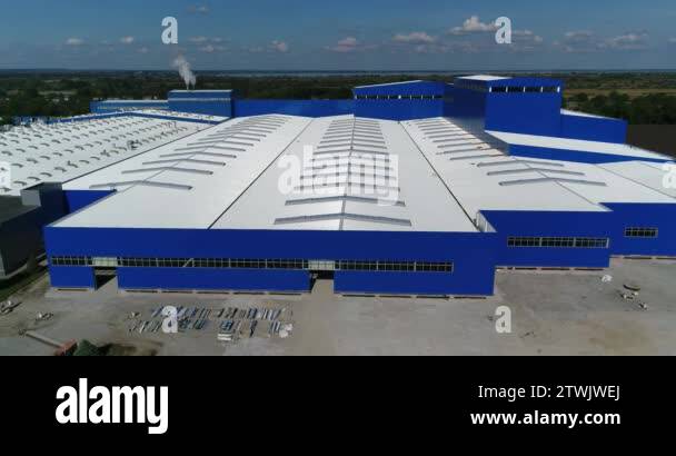 The construction of a modern production building or factory, the ...