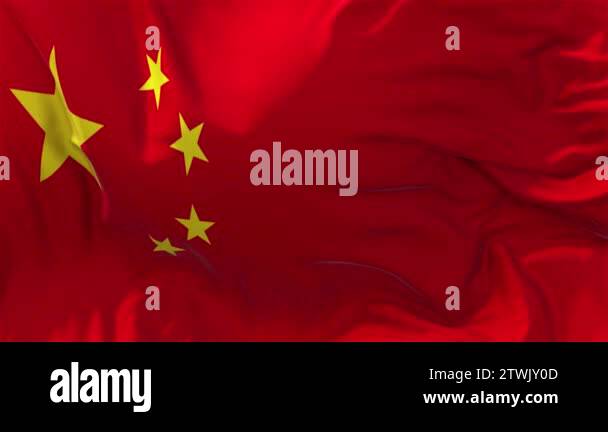 China Flag in Slow Motion Classic Flag Smooth blowing in the wind on a ...