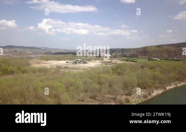 Extraction, washing, sorting and distraction of river gravel. Mining ...