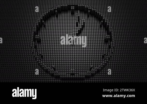 Cylinders Formed A Clock. Black background, 2 in 1, loop (181-540 ...