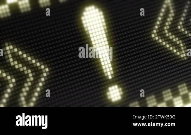 Attention icon in the Screen. Looping footage has 4K Resolution with ...