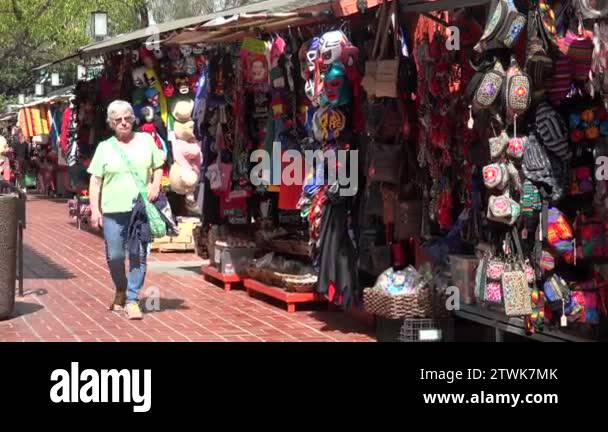 Artisan booths on Olvera Street, an area considered to be the ...