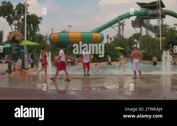 A Popular Water Slide Attraction with Unrecognizable Lifeguards and ...