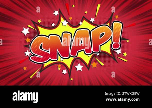 Snap Word Retro Cartoon Comic Bubbles Popup Style Expressions Colored ...