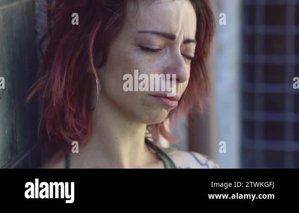 Sad young Woman Crying, Depressed Stock Video Footage - Alamy