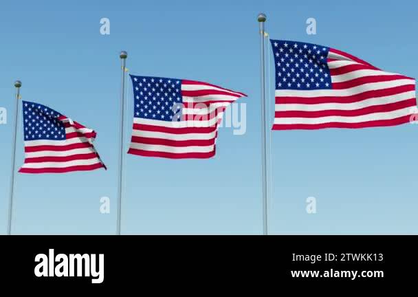 Waving three american flags Stock Videos & Footage - HD and 4K Video ...