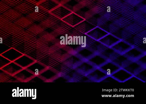 Abstract line 3D virtual isometric square lighting moving, Blockchain technology network digital ...