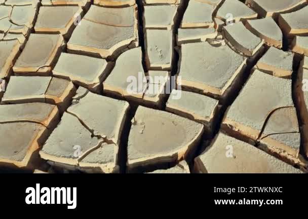 Desert. Aerial view of a beautiful cracks in the ground. texture, deep ...