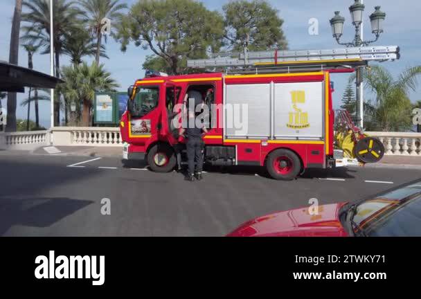 Monte-Carlo, Monaco - June 20, 2019: Red Renault French Fire Truck Of ...