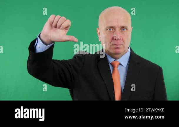 Serious and Upset Businessman Make Dislike Sign a Disapprove Hand ...