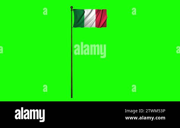 italia Animation Flag Animation Green Screen Animation italia Waving ...