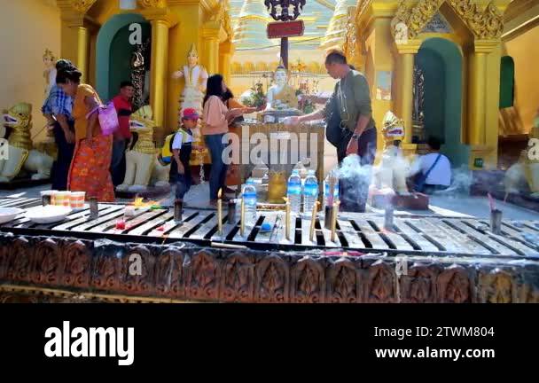 Myanmar burma rangoon yangon buddha buddhas buddhism stupa temple Stock ...