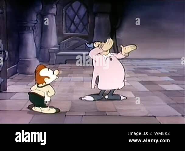 Cartoon of manservants summoned to dress the king, 1930s Stock Video ...