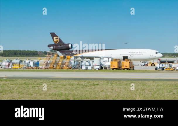 UPS MD-11F Air Cargo Freighter Plane Parked at Raleigh-Durham ...