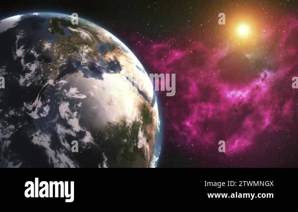 Earth Rotating The World Spinning Full Rotation Realistic Planet