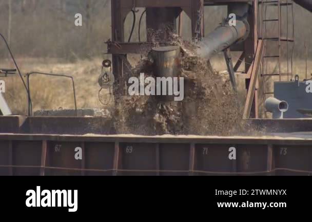 Extraction of construction river sand using a special vessel dredger ...