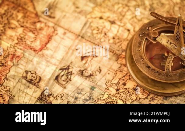 Vintage compass on map Stock Videos & Footage - HD and 4K Video Clips ...