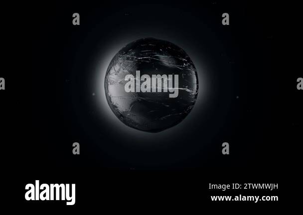 Abstract sphere. Dark Sphere is transforming into a needle-shaped ...