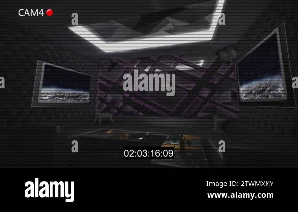 CCTV Security Camera for night club theme with timecode and noise ...