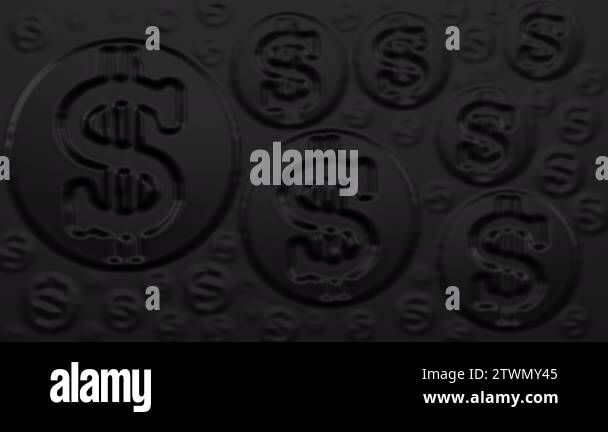 Background - Dollar signs on black. Luma matte. Loopable. 3D rendering ...