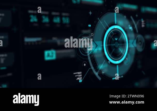 Target pointer and Futuristic user interface HUD GUI digital text ...