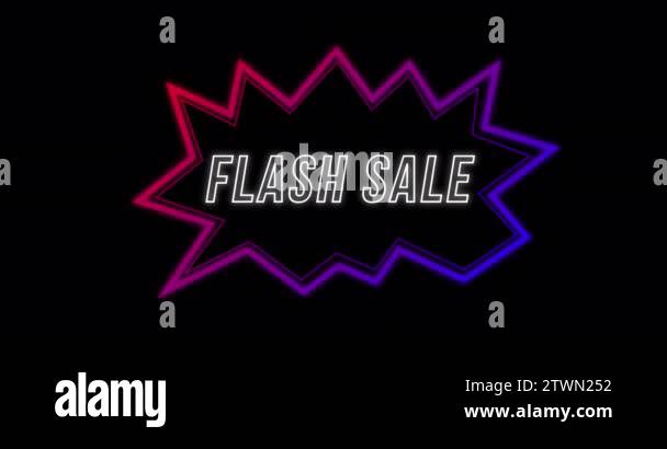 Animation of Flash Sale advertisement in Retro Eighties concept with ...