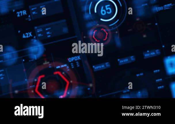 Target pointer and Futuristic user interface HUD GUI digital text ...