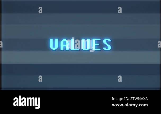 retro videogame VALUES word text computer tv glitch interference noise ...