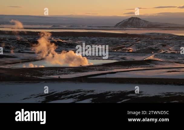 Krafla Power Plant geothermal power station in Iceland. Generation of ...