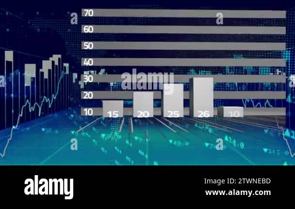 Animation of a moving grey bar graph showing growth with a upwardly ...