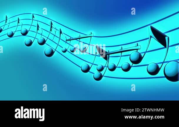 Animated background with musical notes, Music notes flowing, flying ...