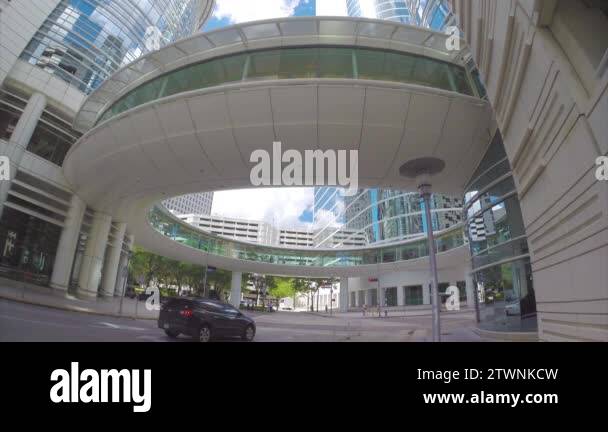 Houston Texas Circular Skywalk in Downtown at Enron Energy Building ...