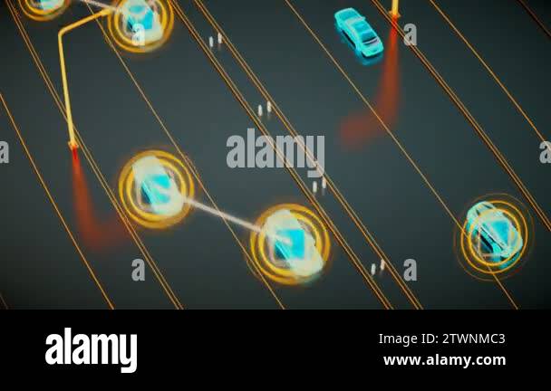 autonome transportation system concept, smart city, Internet of things ...