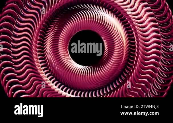 Fluid moving rotating red metal chain eye circles seamless loop ...