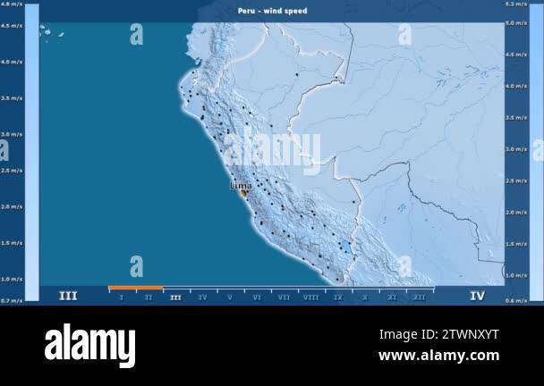Wind speed by month in the Peru area with animated legend - English ...