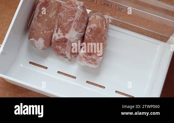 Storing and Freeze Meats. Ground Meat, Beef and Turkey Fillet in the ...