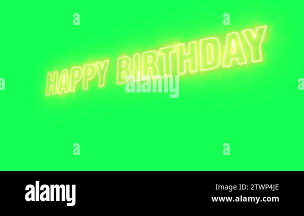 animation - word happy birthday in fire moving with optical flares on ...
