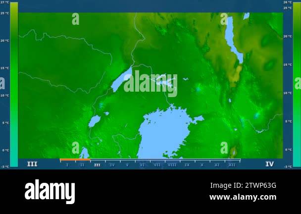 Minimum Temperature By Month In The Uganda Area With Animated Legend Raw Color Shader
