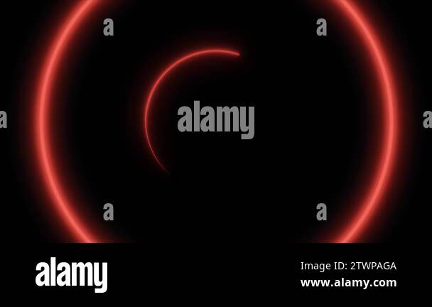 Abstract neon circle loop blue motion background. Glowing circular element with Alpha Channel ...