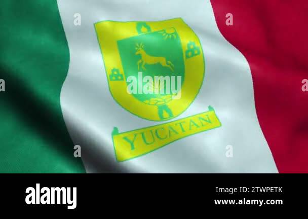 Flag of the Mexico State of Yucatan Seamless Looping Waving Animation ...