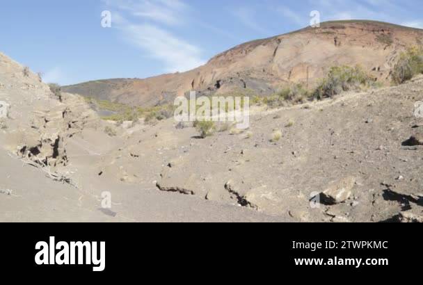 Detail of dry streams in Malacara Hydromagmatic volcano. Background of ...