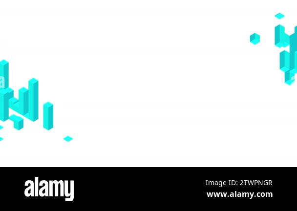 Cube box square bar 3D virtual isometric shuffle wave pattern, Blockchain technology concept ...