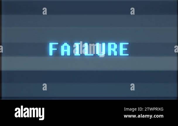 retro videogame FAILURE word text computer old tv glitch interference ...
