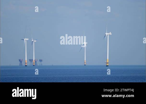 offshore wind turbines producing clean renewable energy in the north ...