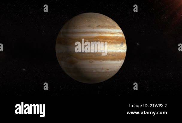 Jupiter planet rotating in its own orbit in the outer space. Loop Stock ...