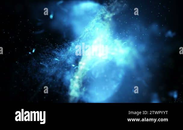 4K Abstract background particle and lighting effect floating and flow ...