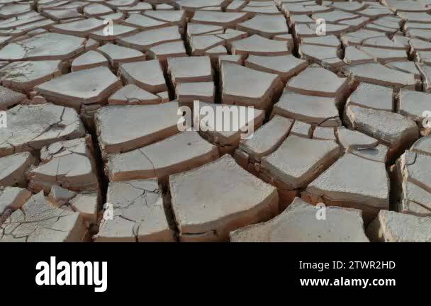 Desert. Aerial view of a beautiful cracks in the ground. texture, deep ...