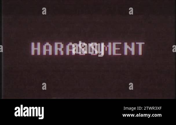 retro videogame HARASSMENT text computer old tv glitch interference ...