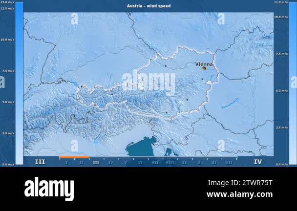 Wind speed by month in the Austria area with animated legend - English ...